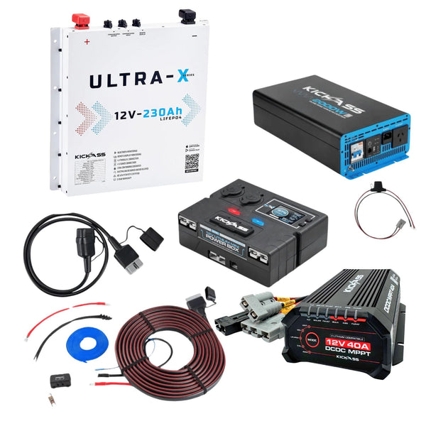 12V 230Ah Ultra-X Slimline Lithium Dual Battery Kit Arctic White ...