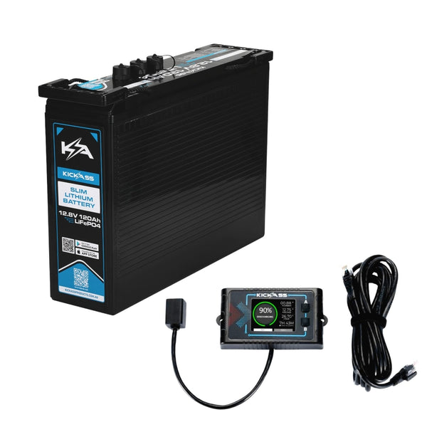 12V 120Ah Slimline Lithium Battery + Remote Display Unit Bundle ...
