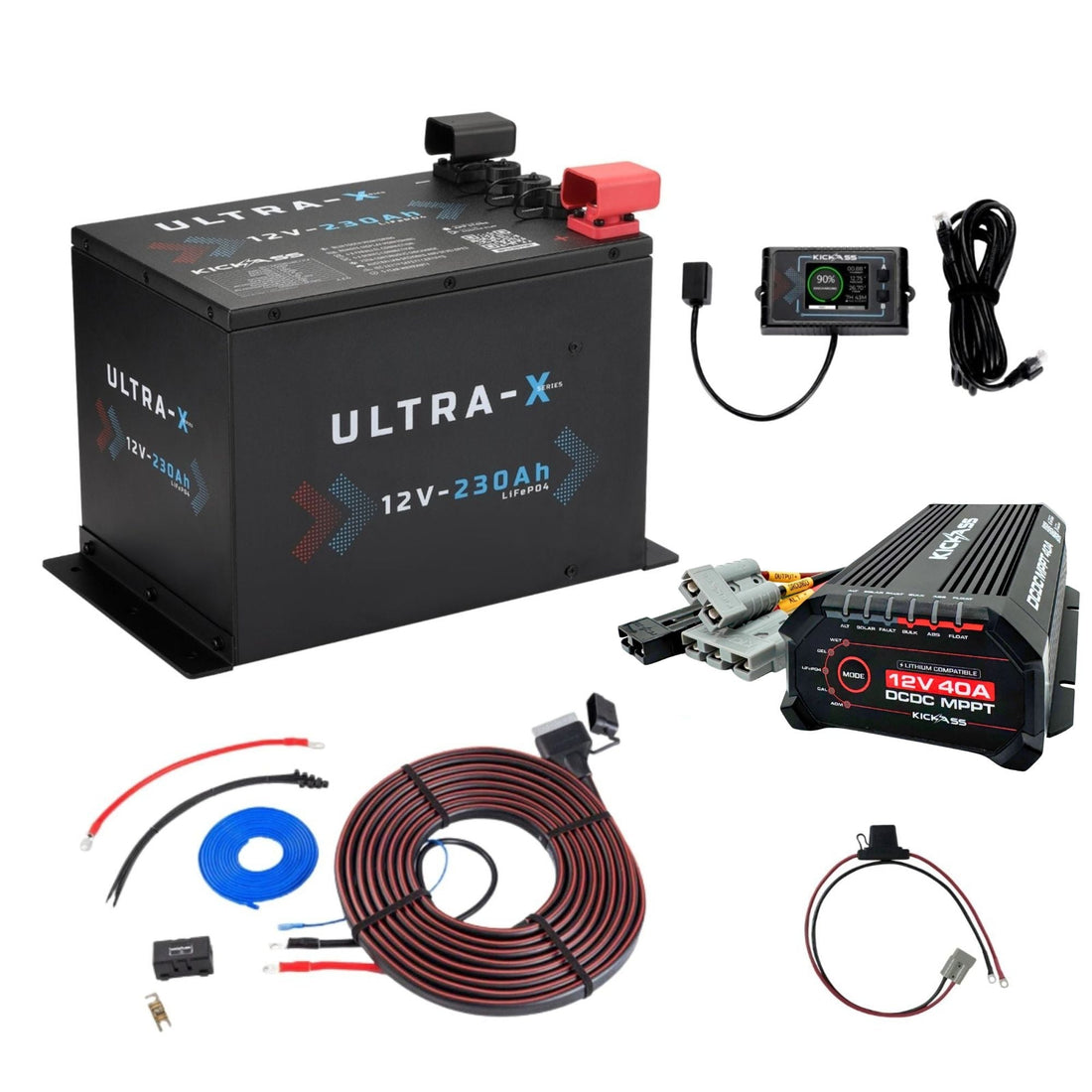 12V 230Ah Ultra-X Compact Lithium Dual Battery Kit w/ 40A DCDC Charger ...