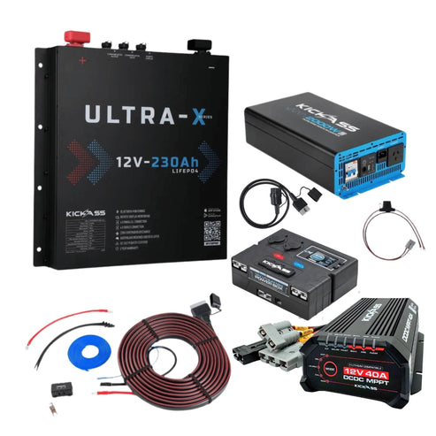 12V 230Ah Ultra-X Slimline Lithium Dual Battery Kit w/ 2000W Inverter ...