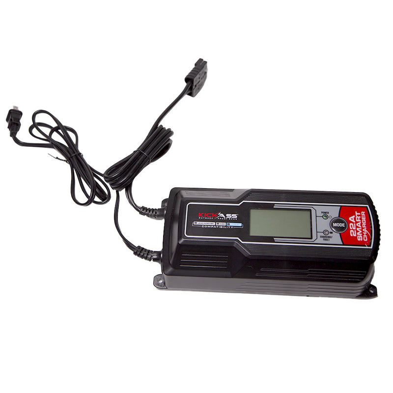KickAss 22A 9-Stage Smart 12V ACDC Battery Charger for AGM, Lead Acid ...